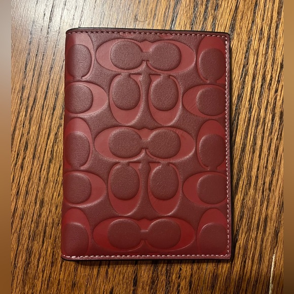 Coach | Office | Brand New Red Leather Coach Passport Cover In ...